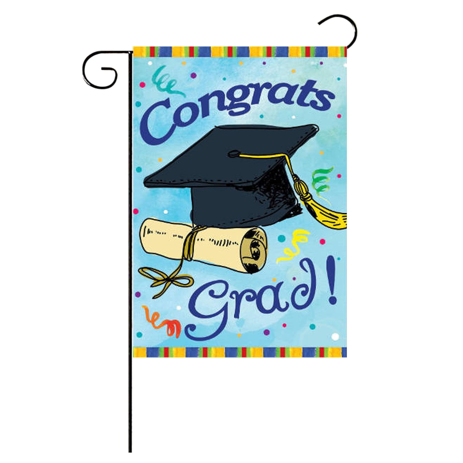 Home Decor Graduation Flags Banners Garden Decorations Double Polyester ...
