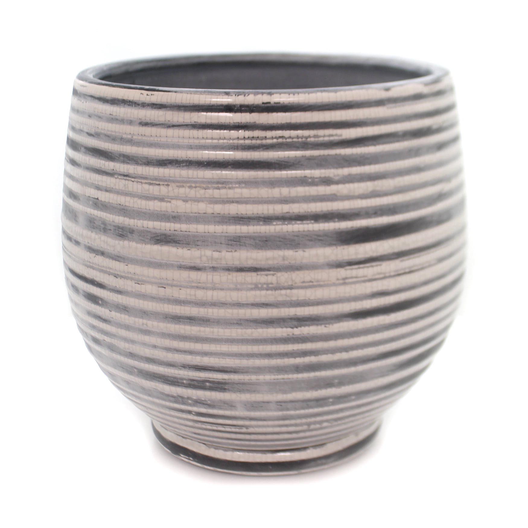 Home Decor Grey/White Stripe Planter Stone Succulents Da9379 - Walmart.com