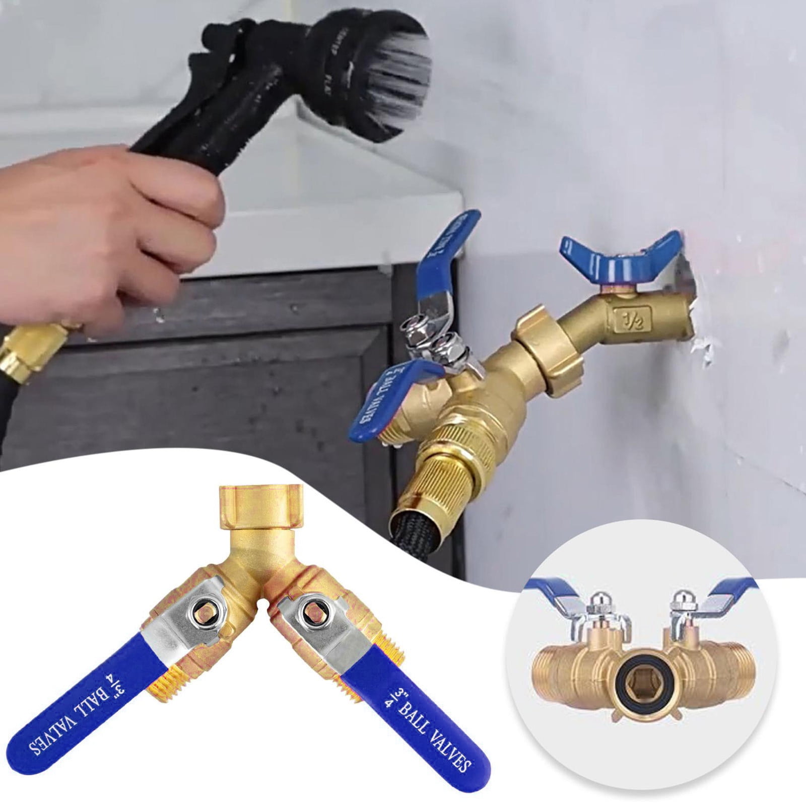 Home Decor Hose Splitter 2 Way Heavy Duty - Outdoor Faucet and Garden ...