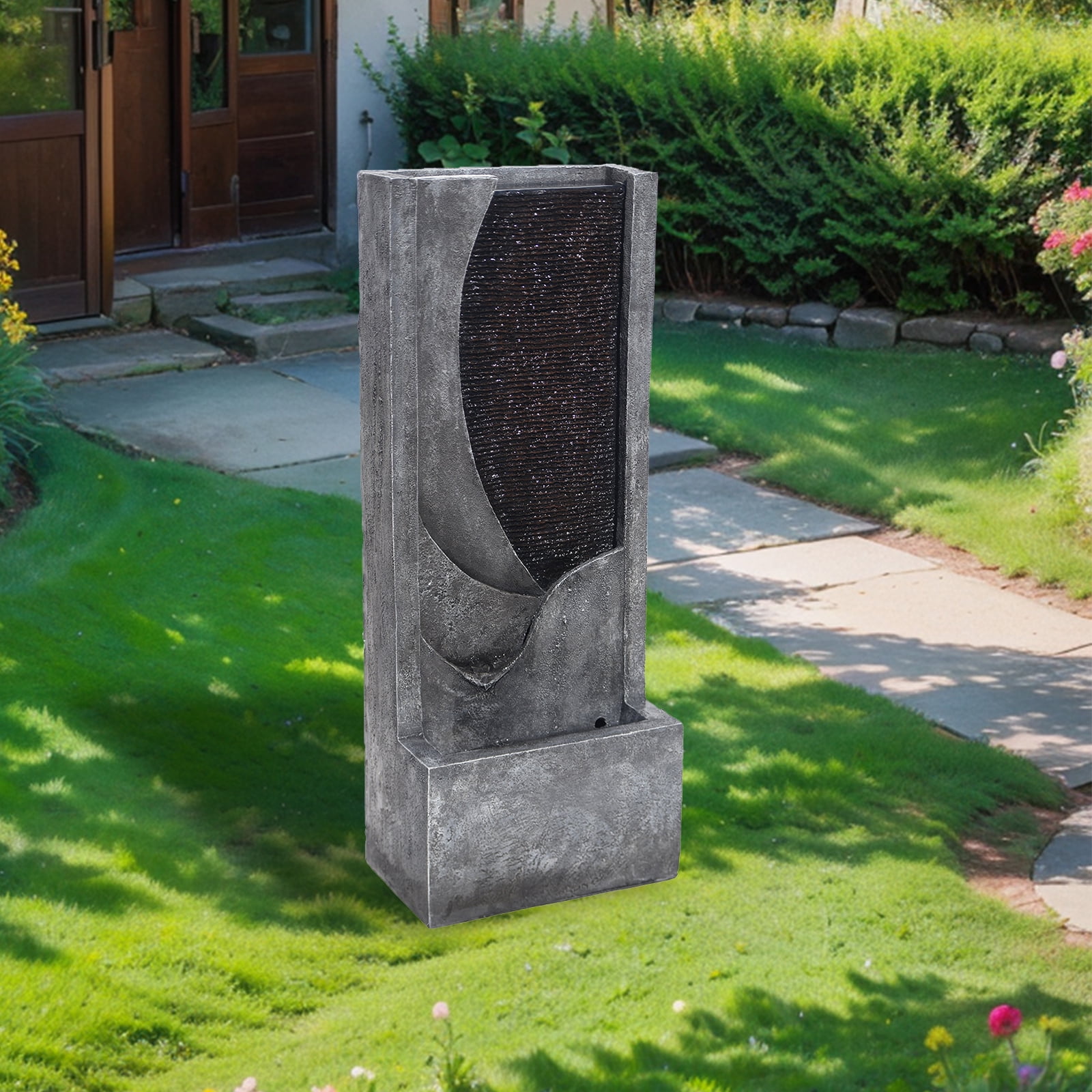 Home Decor Indoor Waterfall Water Fountain Modern Faux Slate Garden ...