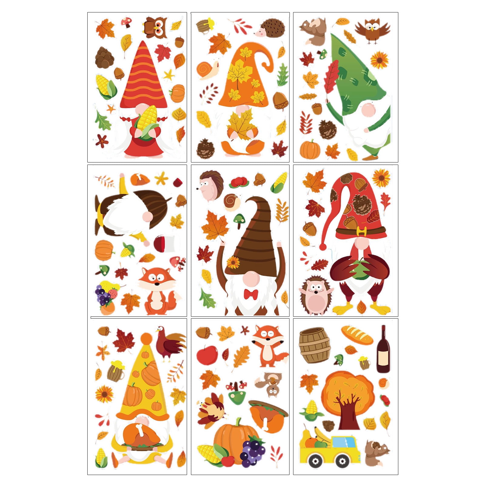 Home Decor Kits Fall Thanksgiving Window Stickers Party Party Static ...