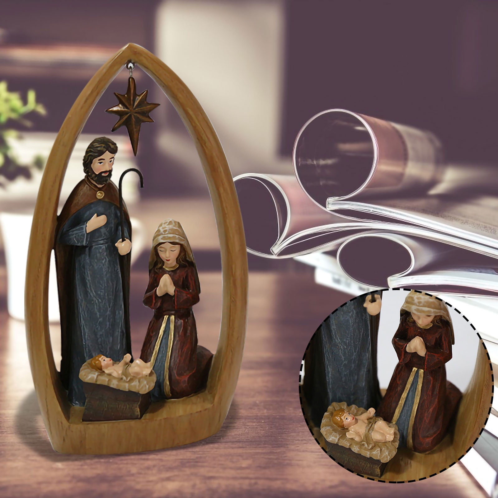Home Decor Kits Manger Decorations Nativity Of Jesus Father and Mother ...