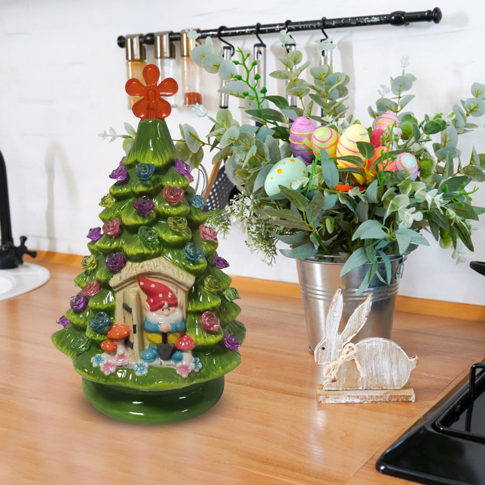 Home Decor Kits Vintage Ceramic Garden Lighted Tree Desk Décor LED ...