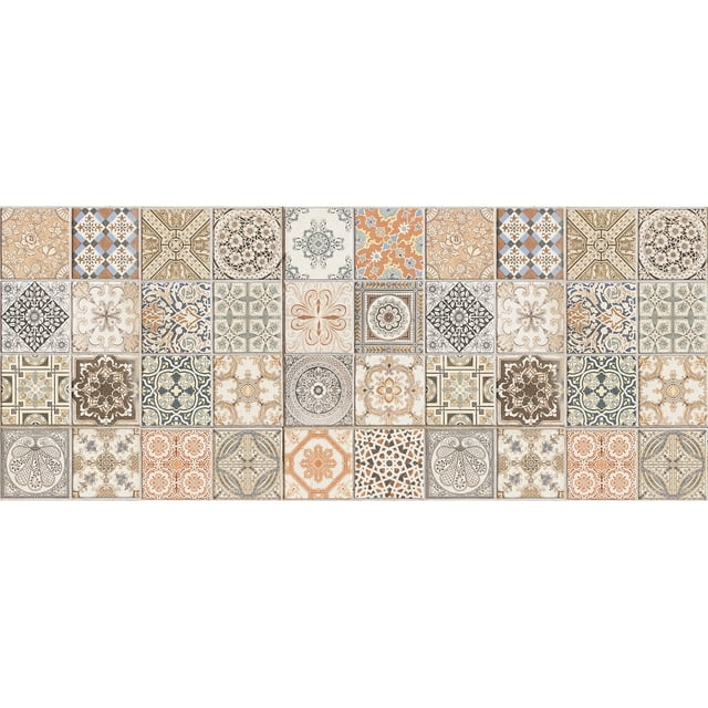 Home Decor Line Persian Tiles Vinyl Floor Runner - Walmart.com