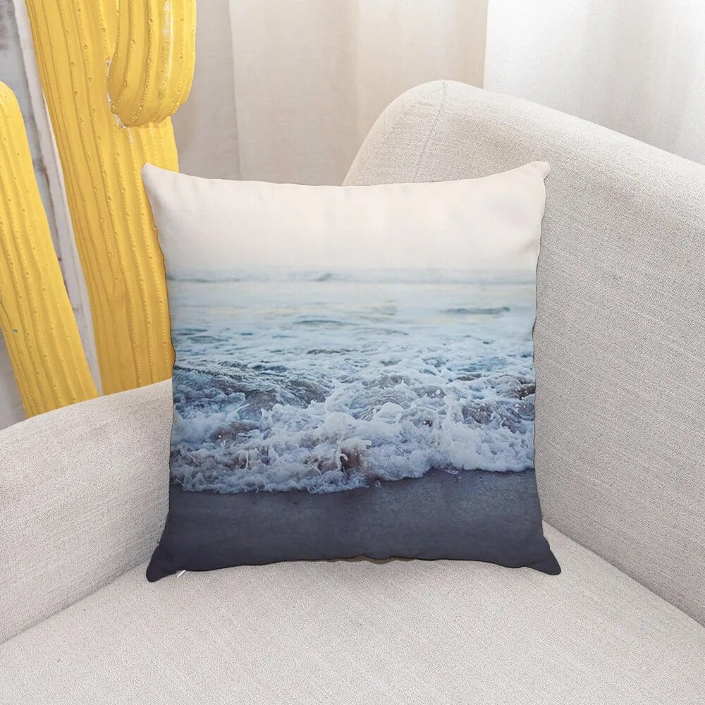 Home Decor Pillowcase Sofa Bed Chair Beach Shell Sea Thread Cushion ...