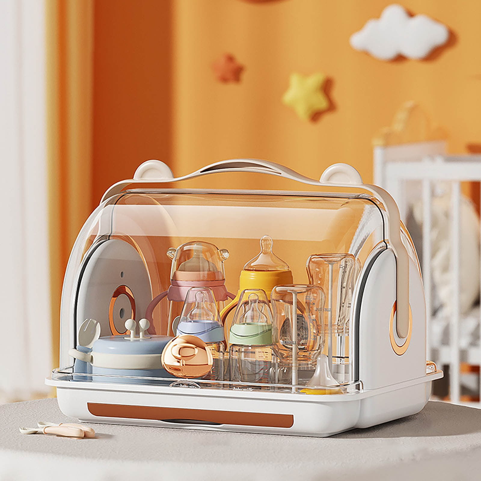 Home Decor Portable Baby Bottle Drying Rack With Lid And Detachable ...