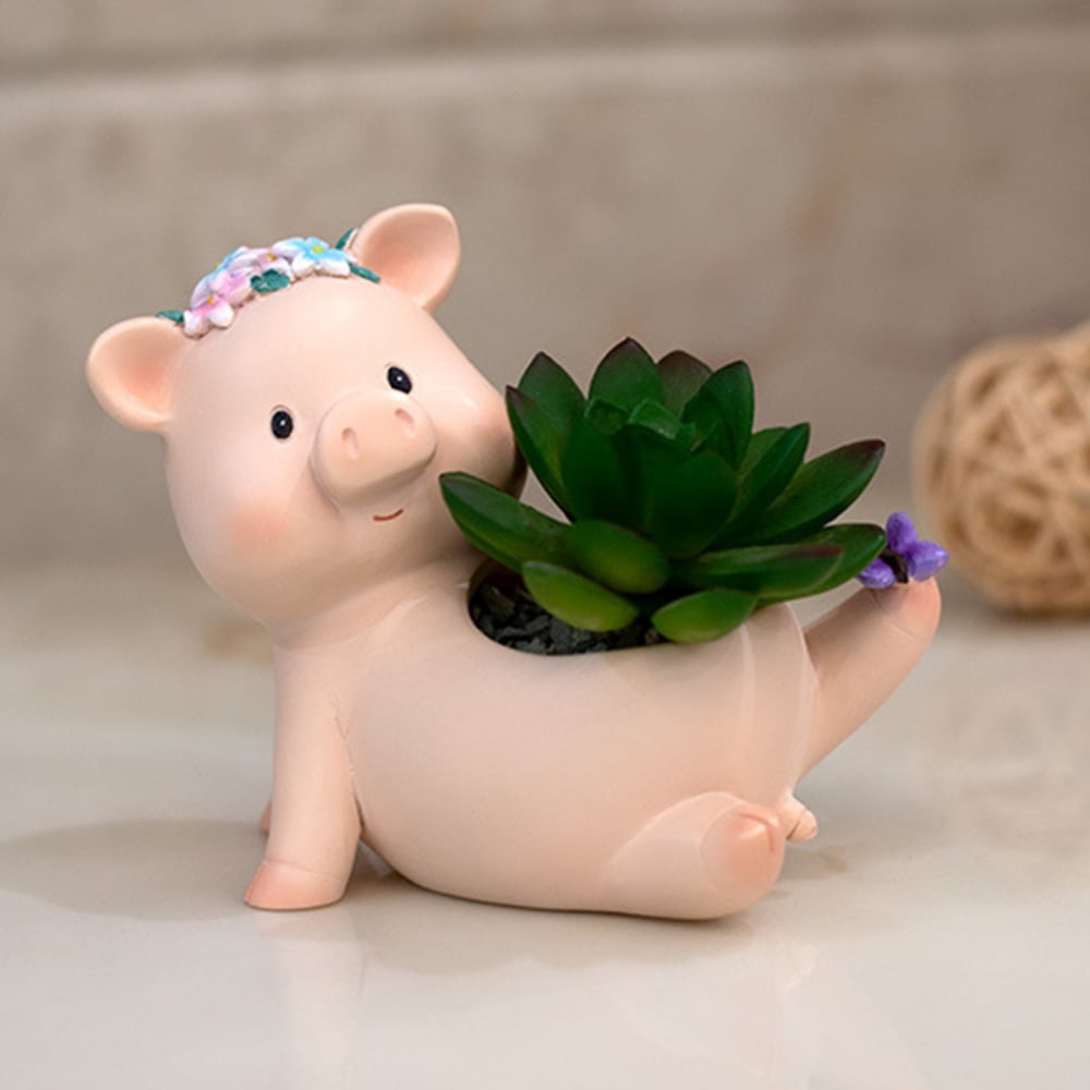 Home Decor Pot, Pig Succulent Planter Flowerpot Decor for Home Office ...