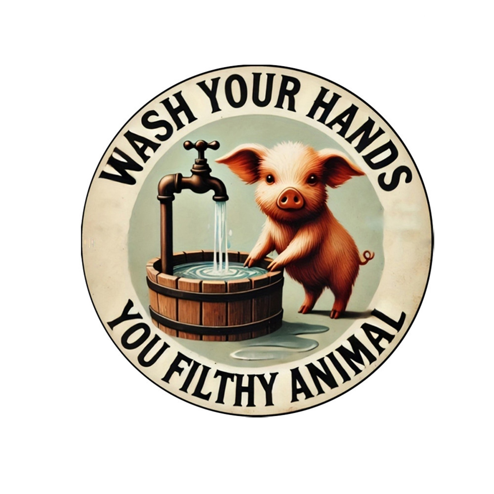 Home Decor Retro Round Door Sign Retro Animal Door Sign for Daily for ...