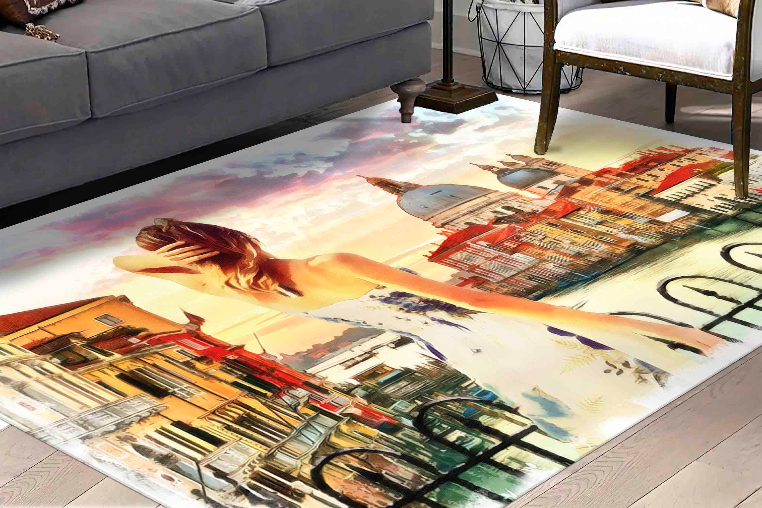 Home Decor Rug, Hallway Rug, Girl Rugs, Classic Rug, Italy Landscape ...