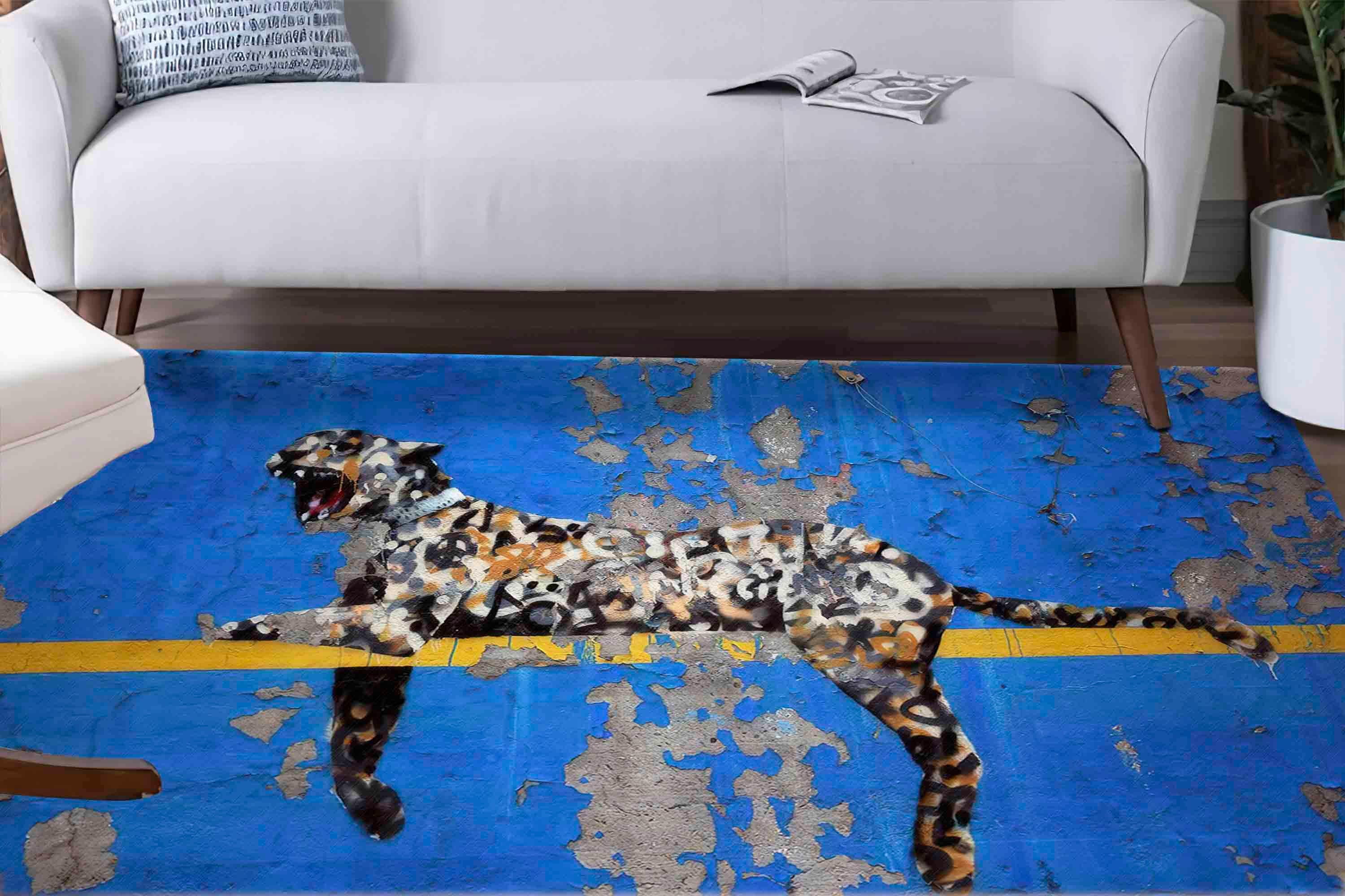 Home Decor Rug, Modern Rugs, Street Rugs, Printed Rugs, Banksy Leopard ...