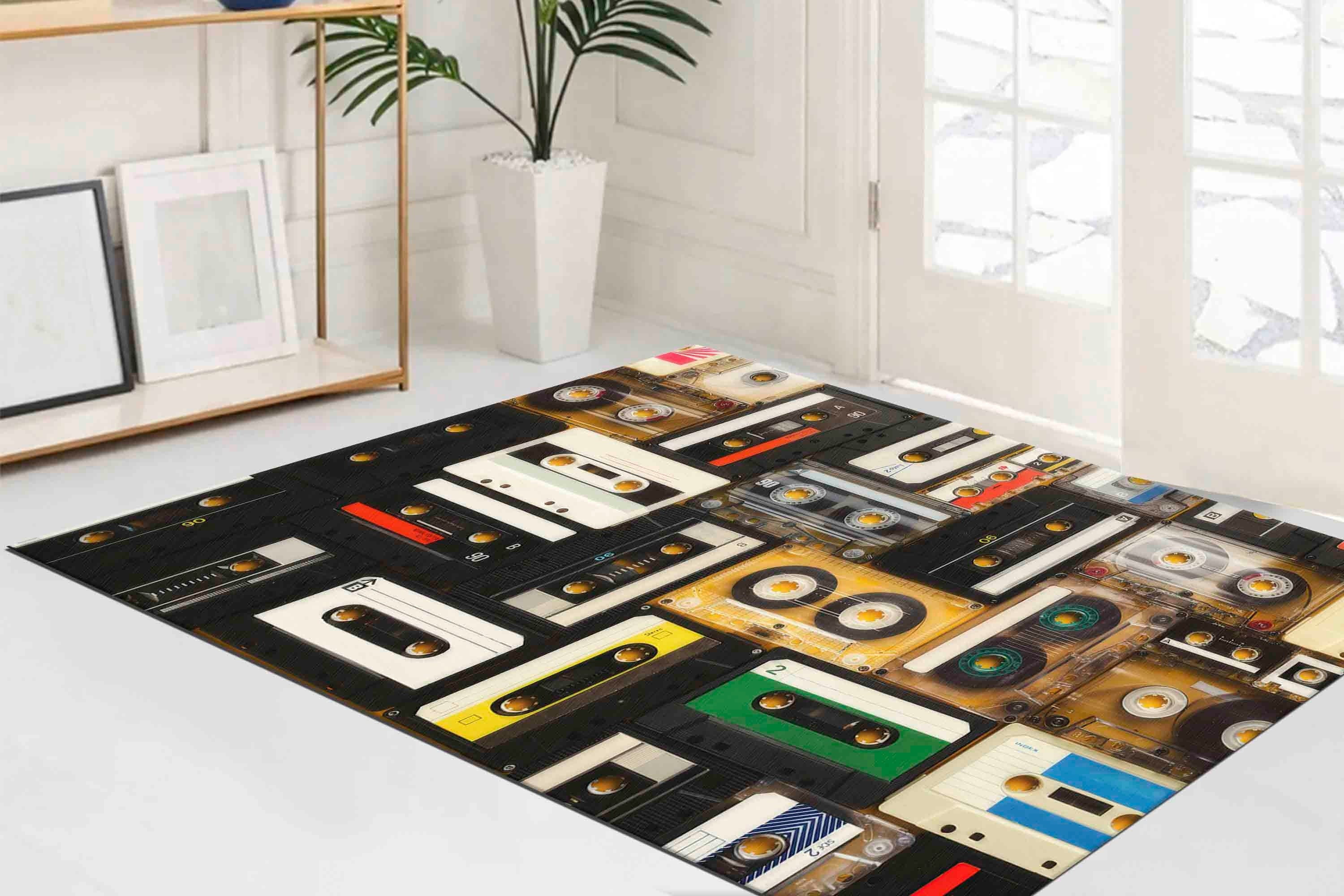 Home Decor Rugs, Nostalgic Rugs, Bedroom Rug, Cassette Rug, Salon Rugs ...