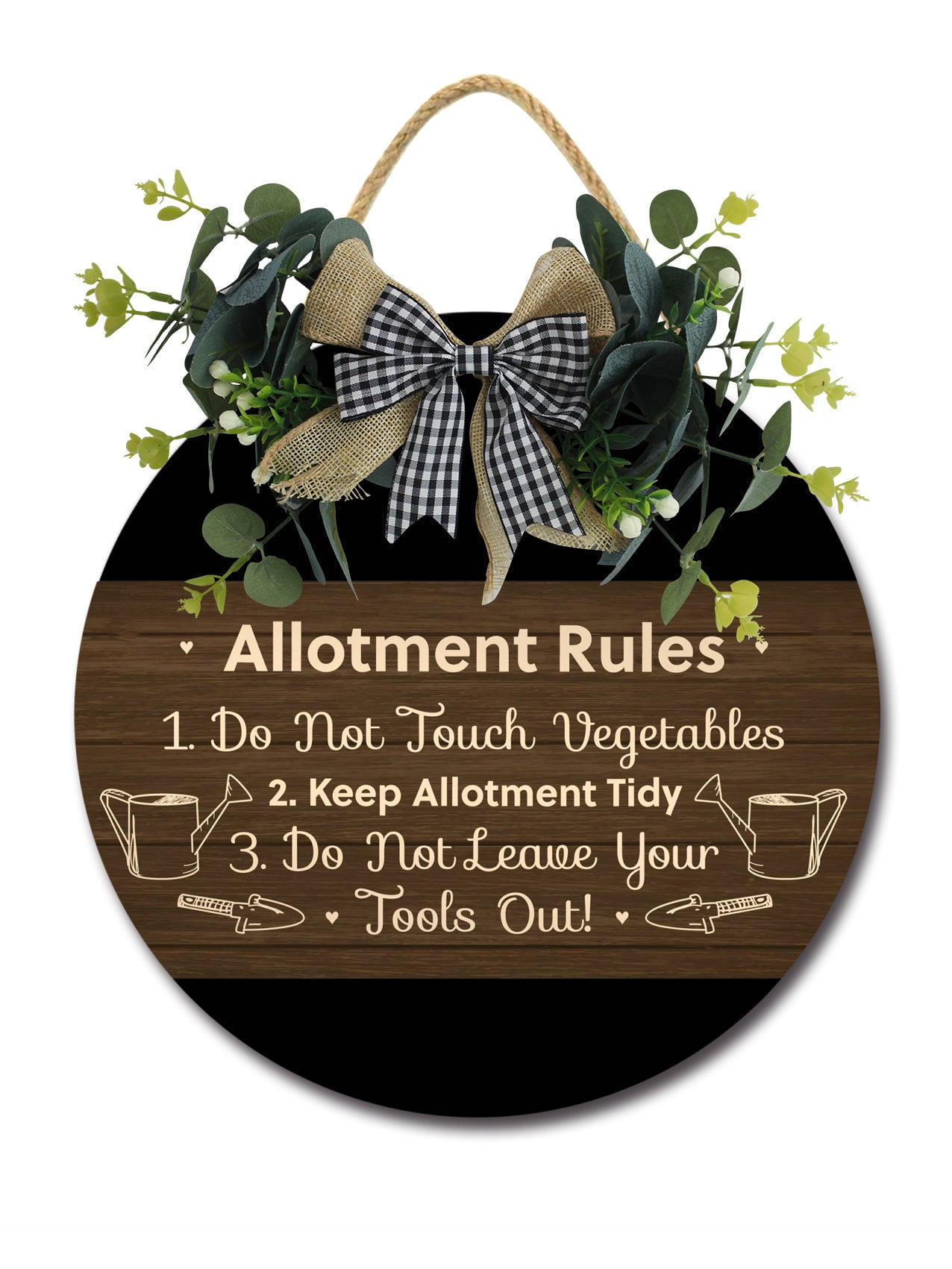 Home Decor Signs Allotment Rules Rustic Wooden Wall Art Signs Farmhouse ...