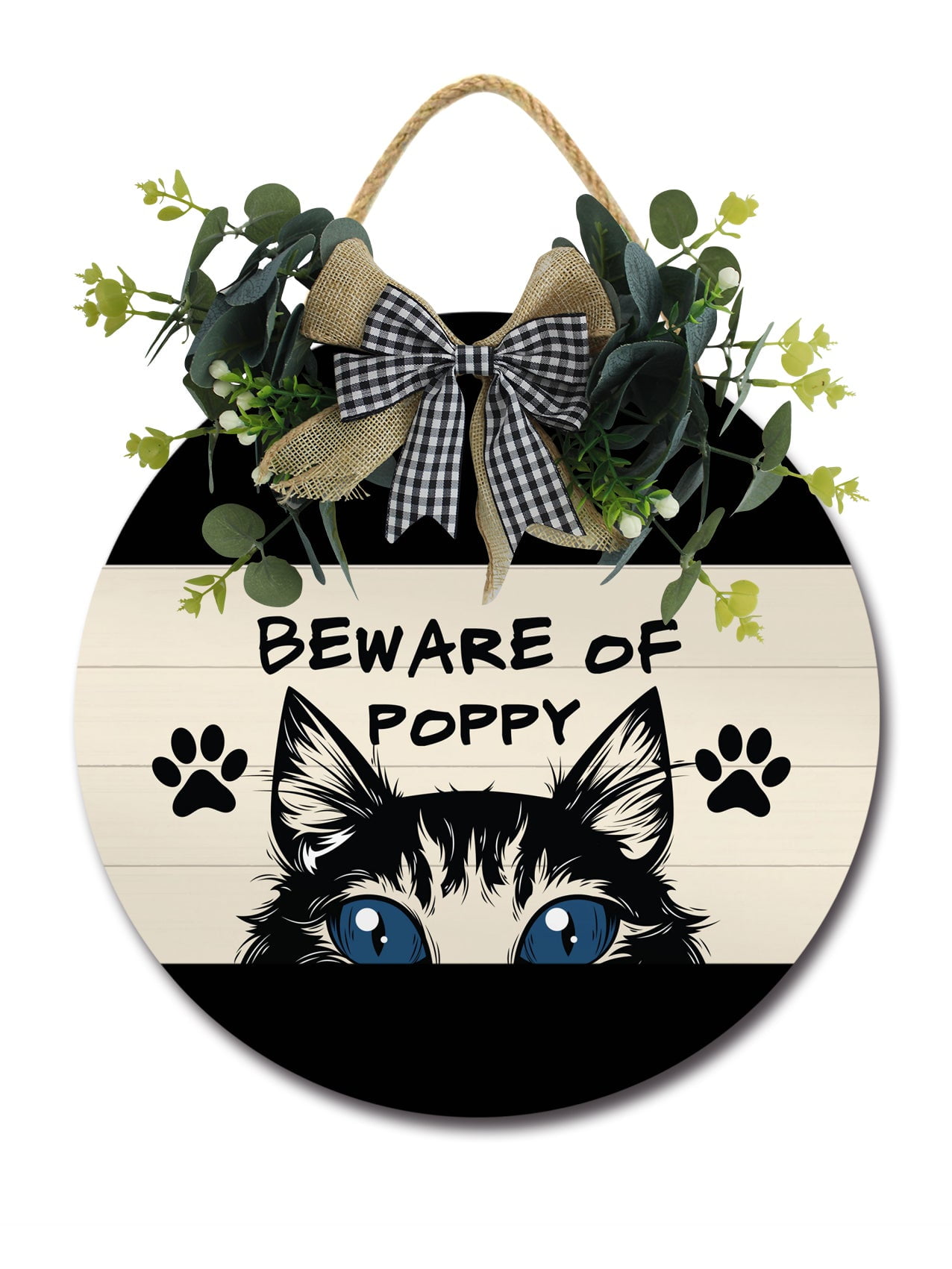 Home Decor Signs Beware Of Poppy Rustic Wooden Wall Art Signs Farmhouse ...