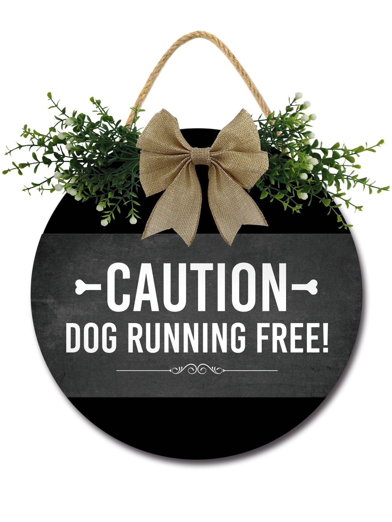 Home Decor Signs Caution Dog Running Free Rustic Wooden Wall Art Signs ...