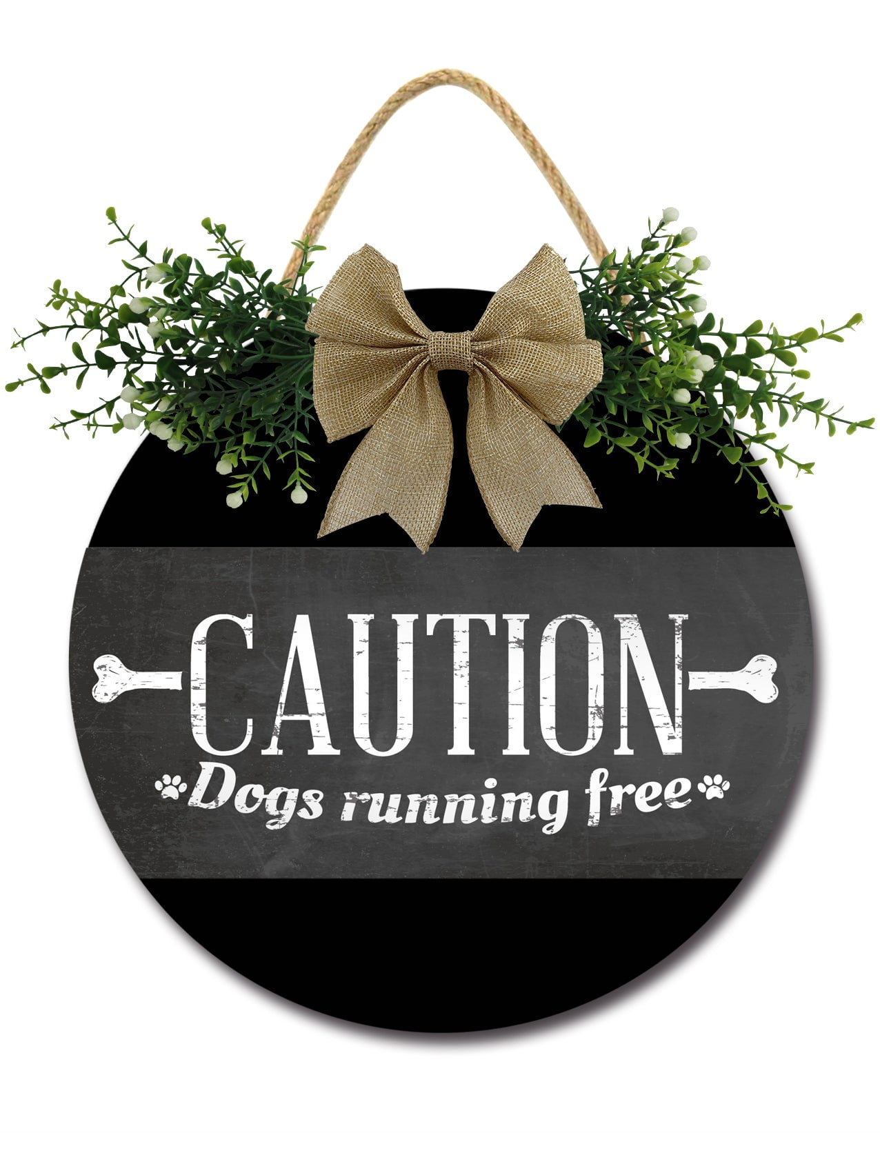Home Decor Signs Caution Dog Running Free Rustic Wooden Wall Art Signs ...