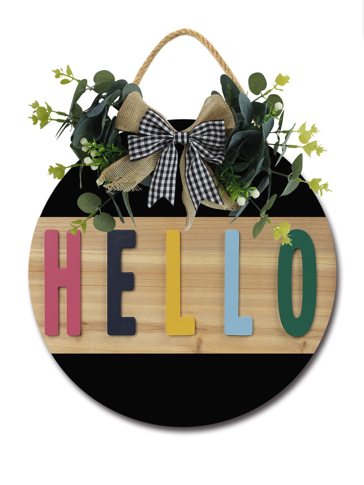 Home Decor Signs Colored Hello Rustic Wooden Wall Art Signs Farmhouse ...