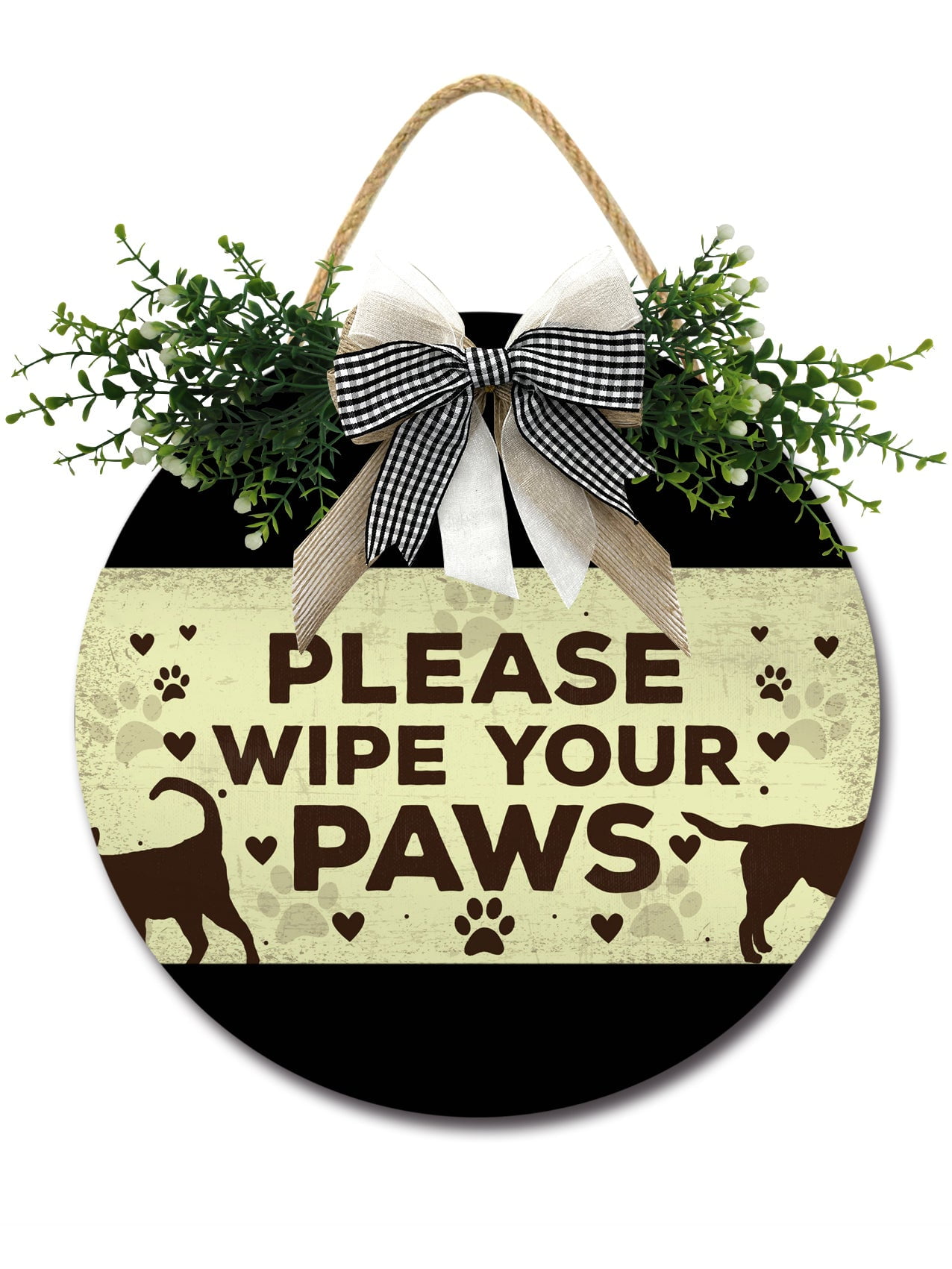 Home Decor Signs Please Wipe Your Paws Rustic Wooden Wall Art Signs ...