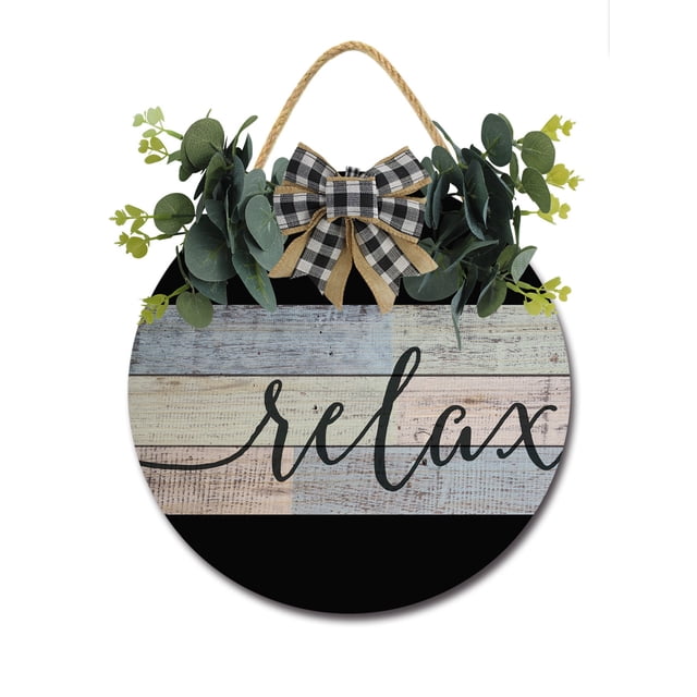 Home Decor Signs Relax Rustic Wooden Wall Art Signs Farmhouse Entryway ...