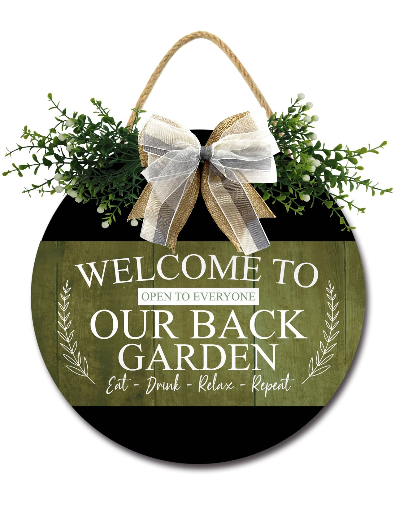 Home Decor Signs Welcom To Our Back Garden Rustic Wooden Wall Art Signs ...