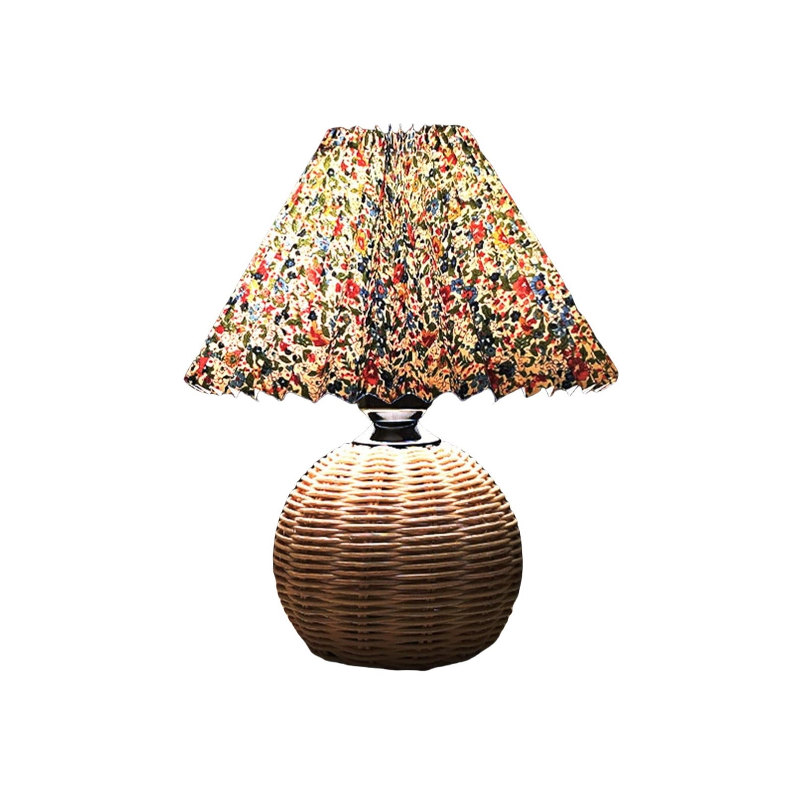 Home Decor Small Wicker Lamp Wicker Table Lamp Pleated Lampshade Usb ...