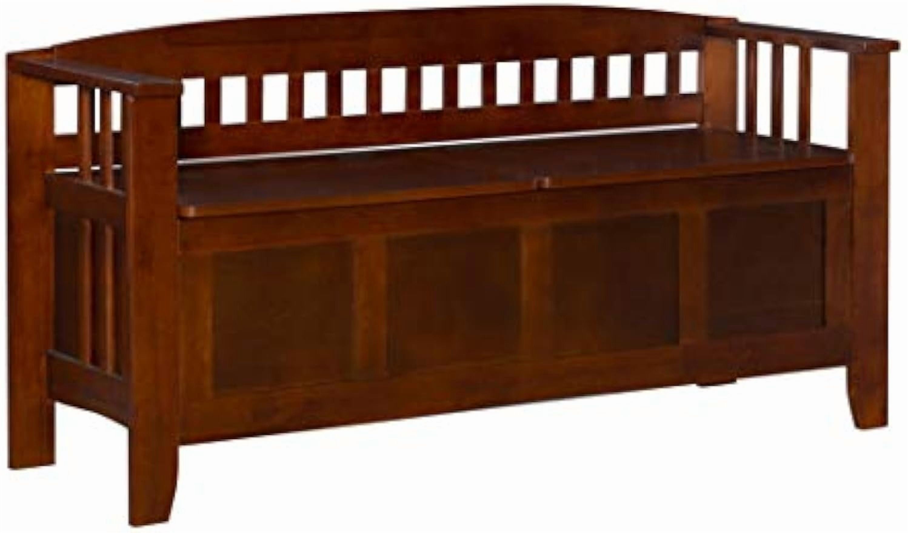 Home Decor Storage Bench with Short Split Seat Storage, Walnut, 50 ...