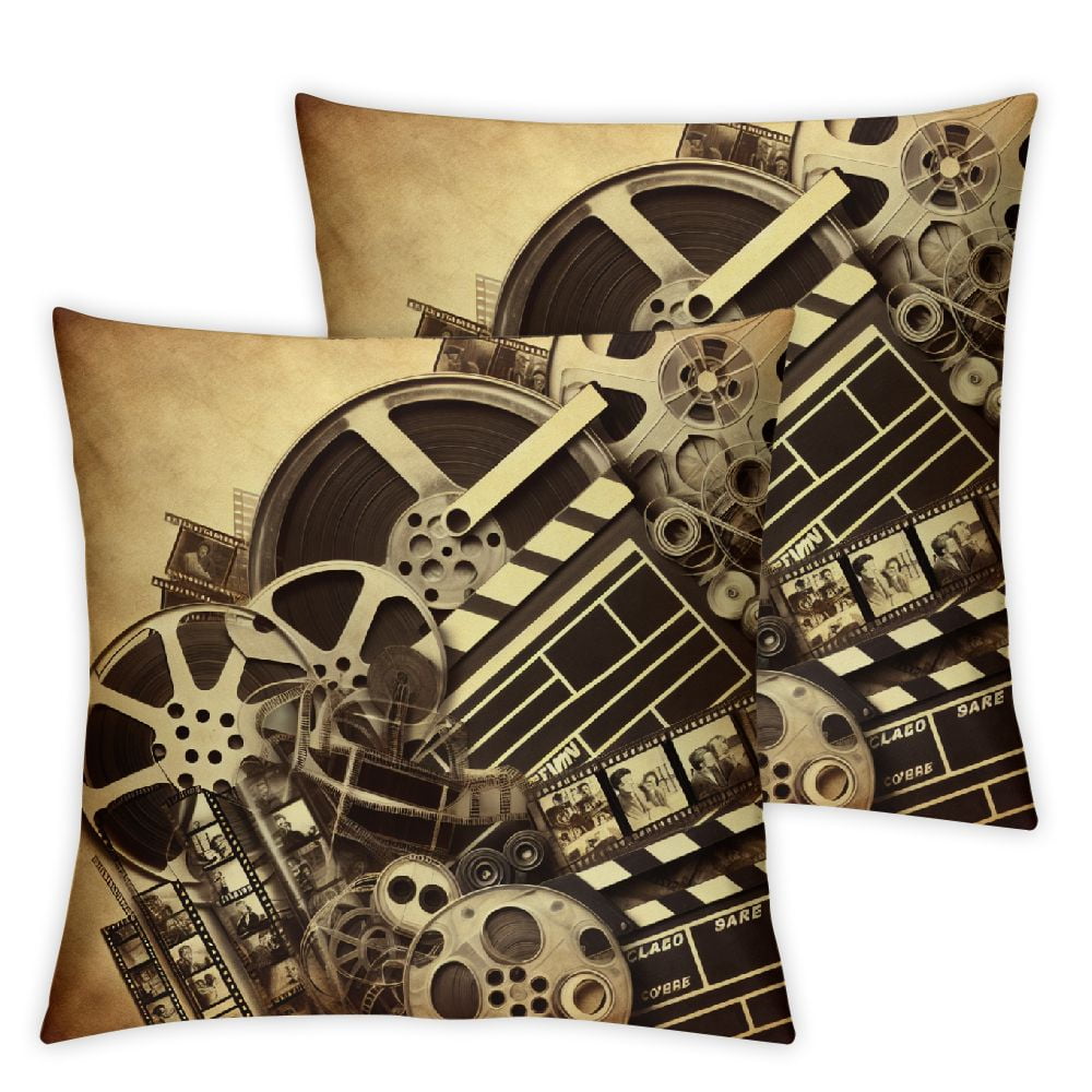 Home Decor Throw Pillow Covers Movie Theme Linen Vintage Clapper Board ...