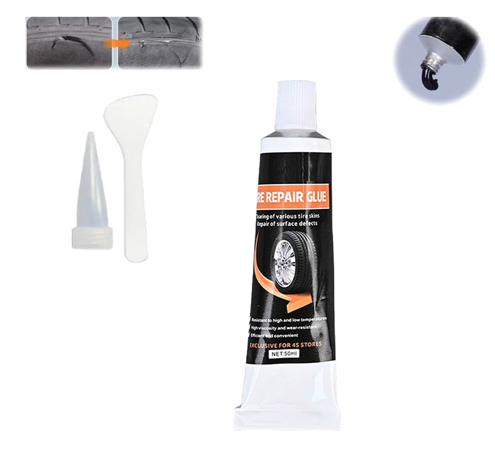 Home Decor Tire Repair Glue, Sidewall Tire Repair Kit, Rubber Cement Tire Repair, Black Tire ...