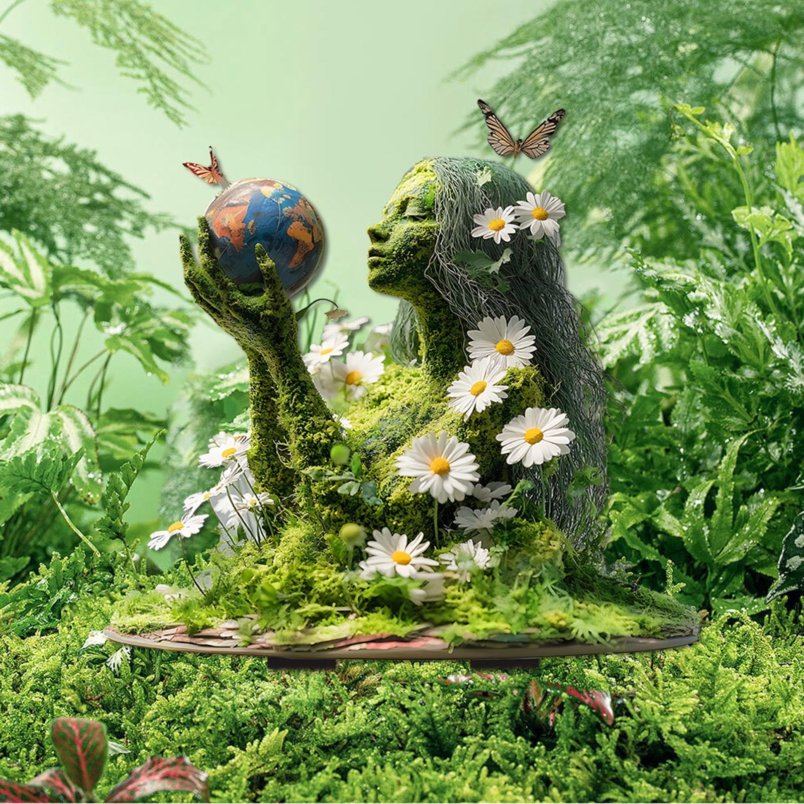 Home Decor Tree Man Fairy Earth Goddess Statue, Acrylic Park Pile Decor ...