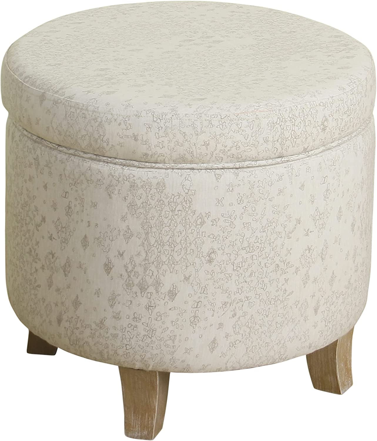 Home Decor | Upholstered Round Storage Ottoman | Ottoman with Storage ...