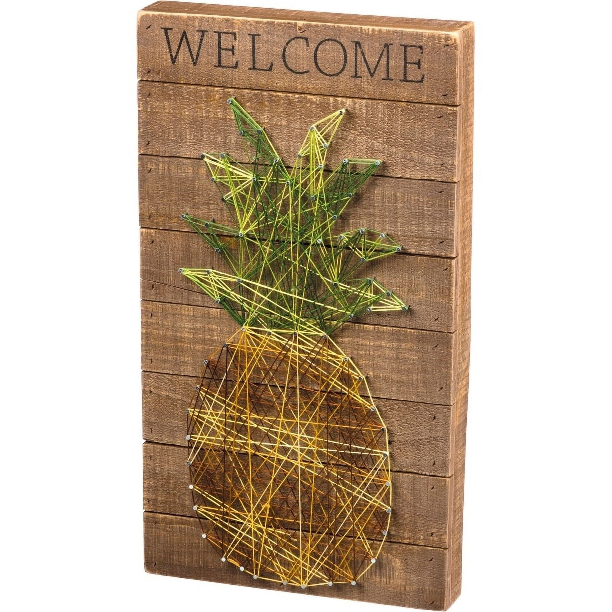 Home Decor Welcome String Art Wood Pineapple Sign Plaque 30456 ...