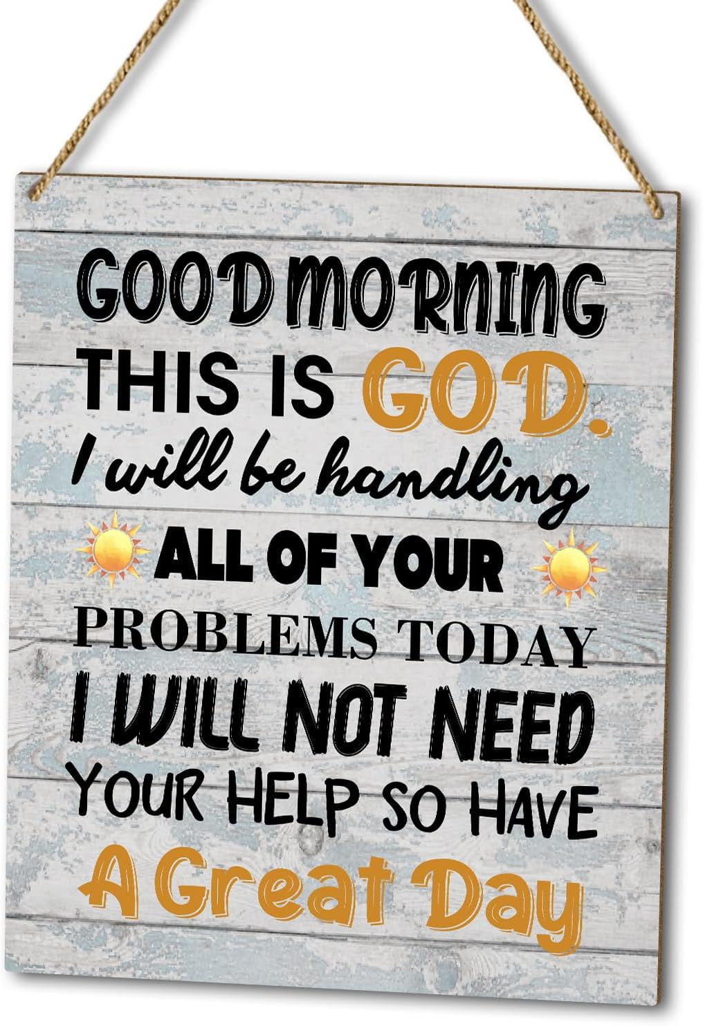 Home Decor Wood Plaque Sign Wall Hanging, Good Morning This Is God ...
