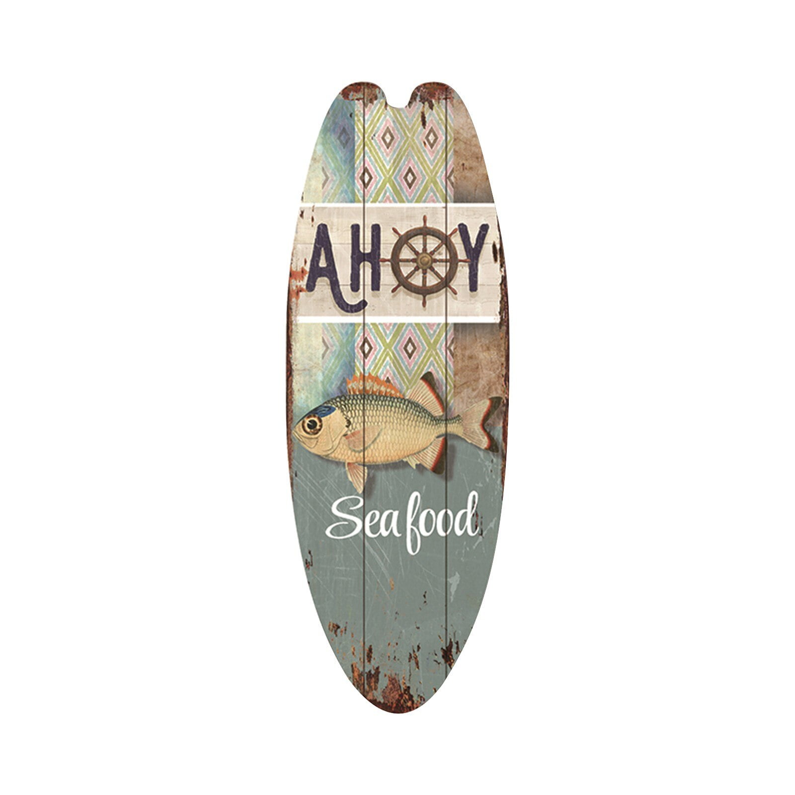 Home Decor Wood Surfboard Beach Signs Enjoy the Waves, 6.2 inch by 18 ...