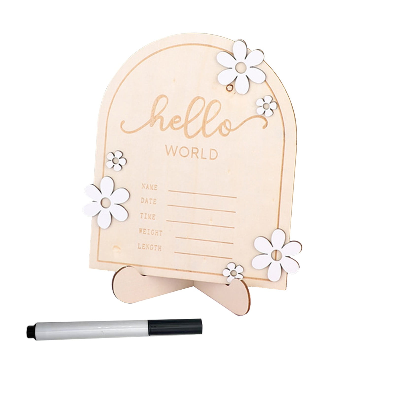 Home Decor Wooden Baby Announcement Sign, Newborn Welcome Sign Helloa ...