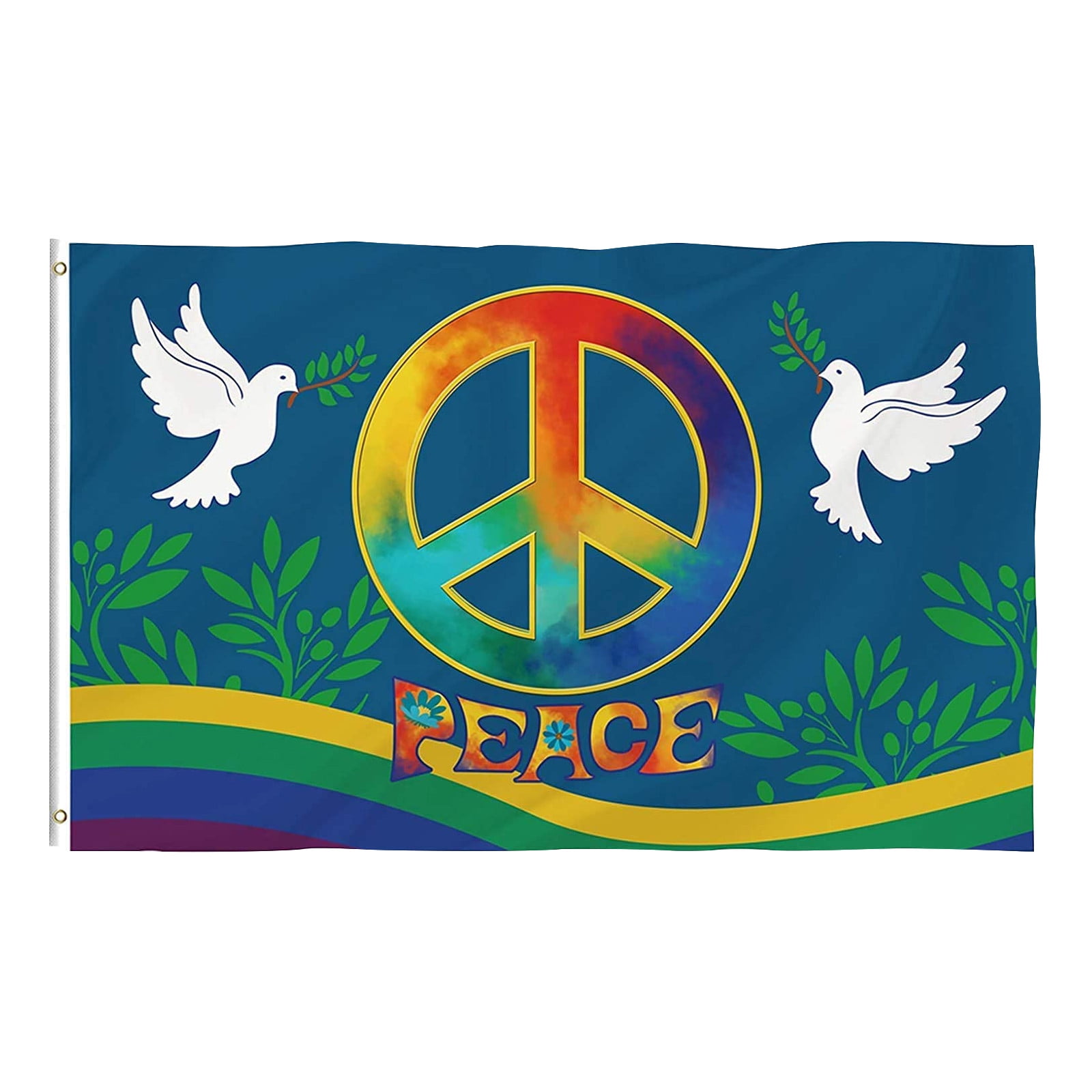 Home Decor World-Peace Flag 3ft X 5ft Peace-and-Love World Earth Flag ...