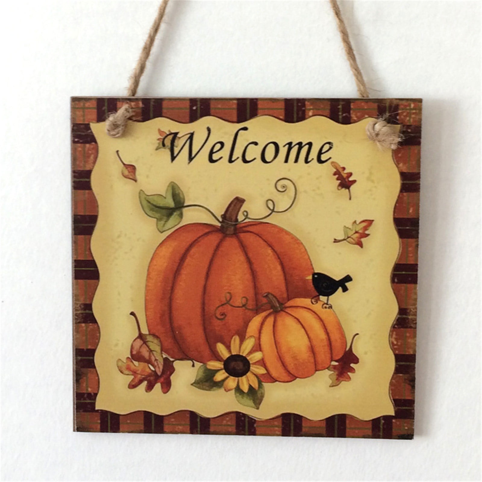 Home Decor ZKCCNUK Welcome Artificial Wreath Door Decoration Boxwood ...