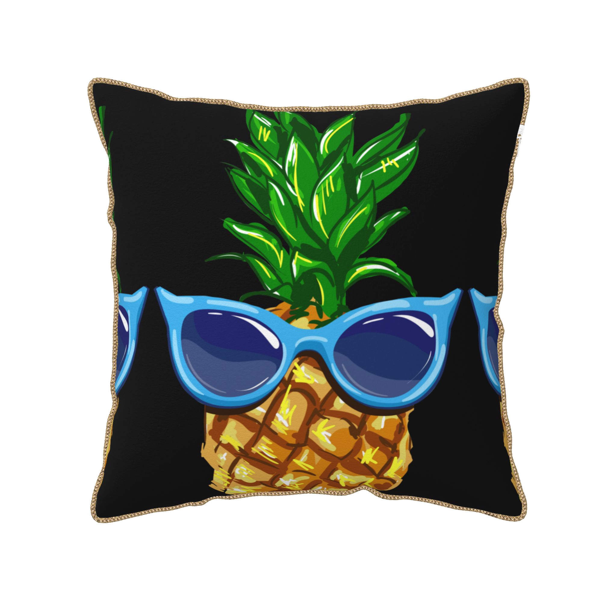 Home Decoration Outdoor Pineapple Throw Pillow Cover Case Velvet border ...