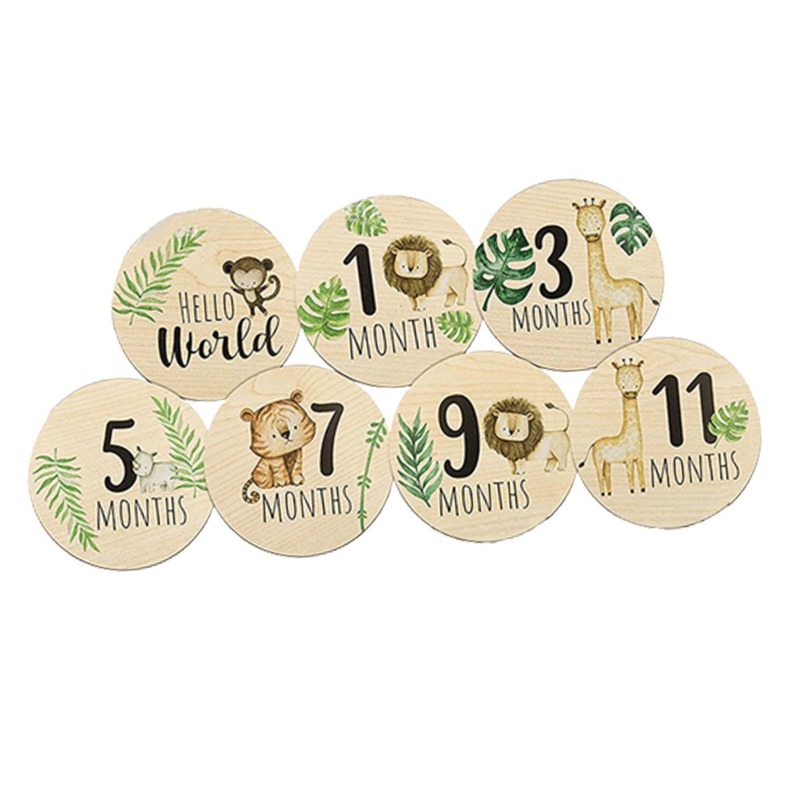 Home Decoration Savings! Anckoeil Wooden Baby Monthly Card Wooden ...