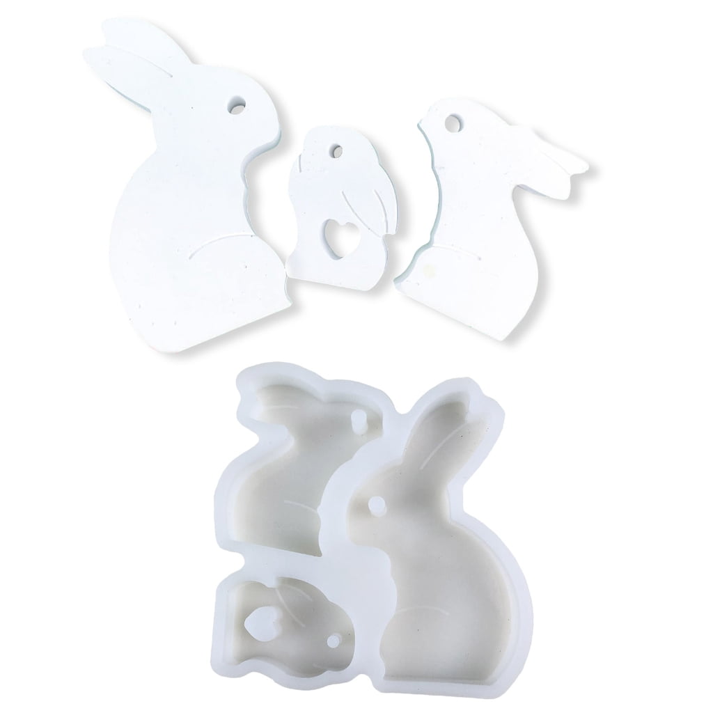 Home Decoration Silicone Mold Rabbits Figurine Shaped Ornament ...