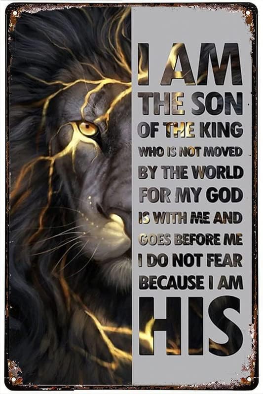 Home Decoration Tin Signs Lion I Am The Son Of The King I Am His Tin ...