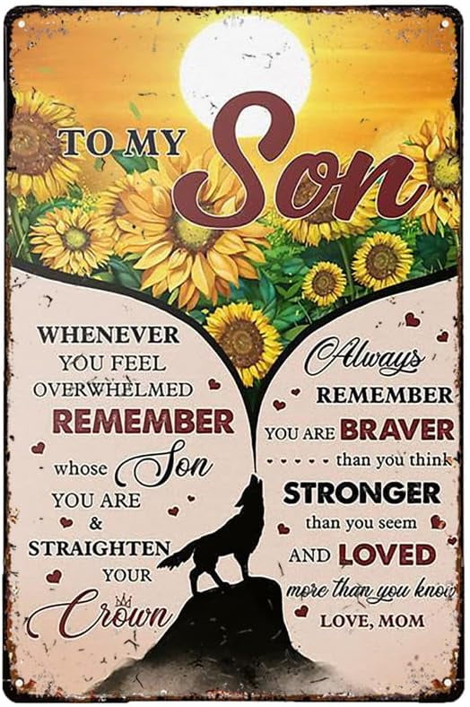 Home Decoration Tin Signs to My Son Whenever You Feel Overwhelmed Mom ...