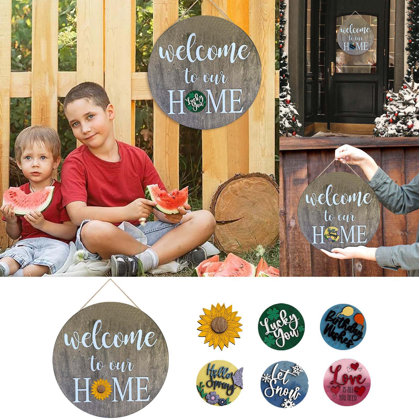 Home Decorations 12in Interesting And Interchangeable Seasonal Welcome ...