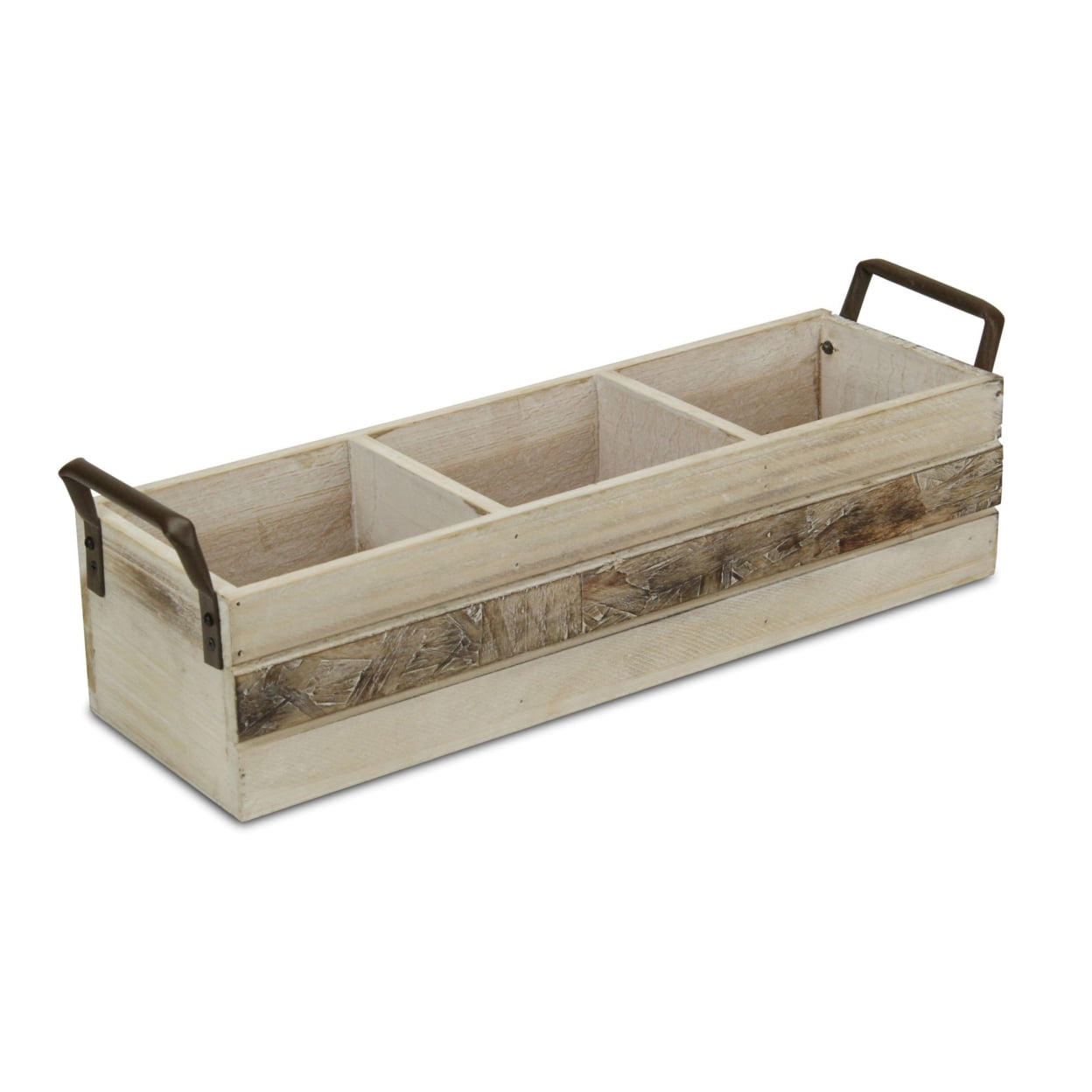Home Decorative Brown Wooden 3 Slot Storage Caddy - Walmart.com