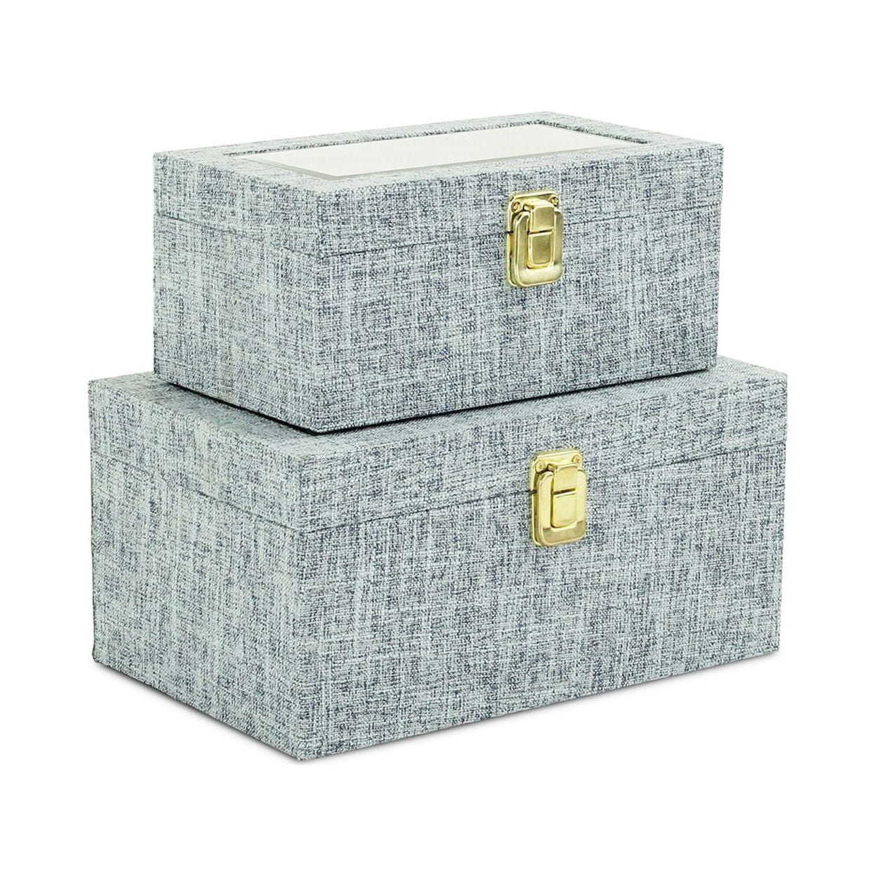 Home Decorative Canter Isle Light Blue Linen Box Set - Walmart.com