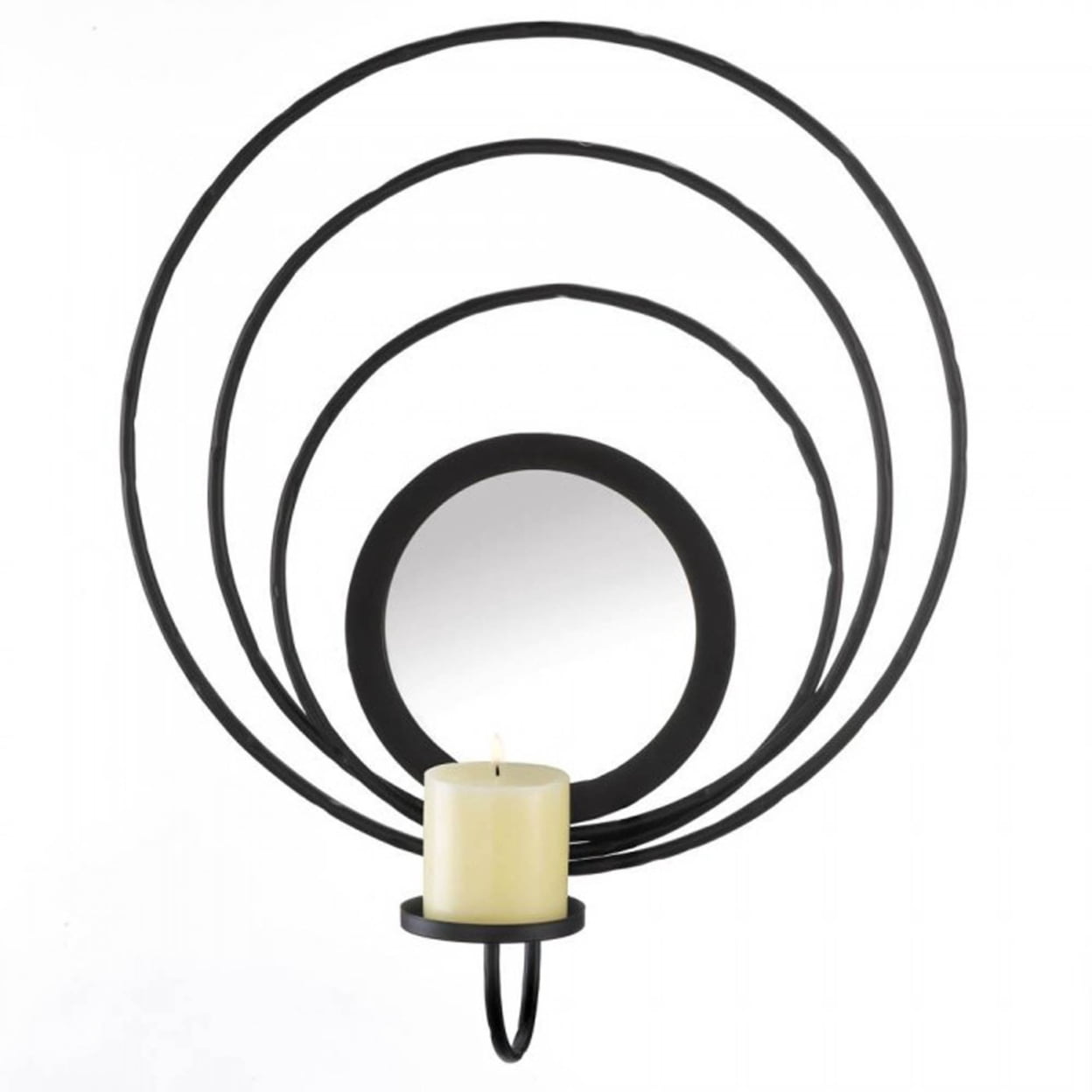 Home Decorative Circles in Circles Black Metal Wall Sconce - Walmart.com