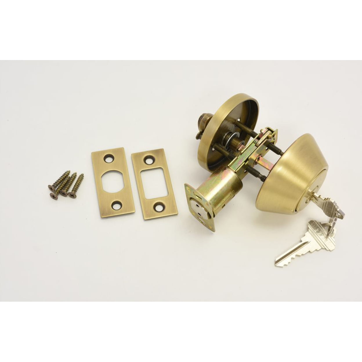 Home Decorative Door Knob Single Cylinder Deadbolt 2" - Antique Brass ...