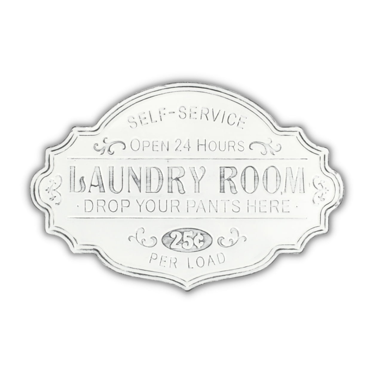 Home Decorative Enamel Finished Laundry Room Sign - White - Walmart.com