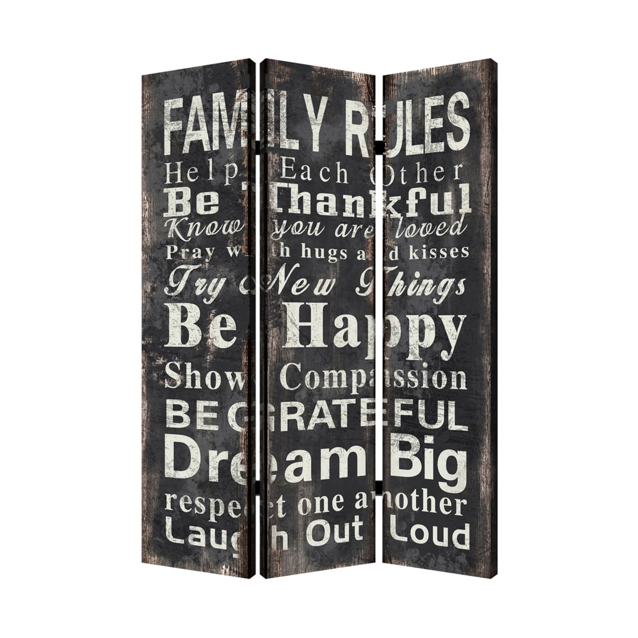 Home Decorative Family Rule Screen Room Divider - 3 Panel - Walmart.com