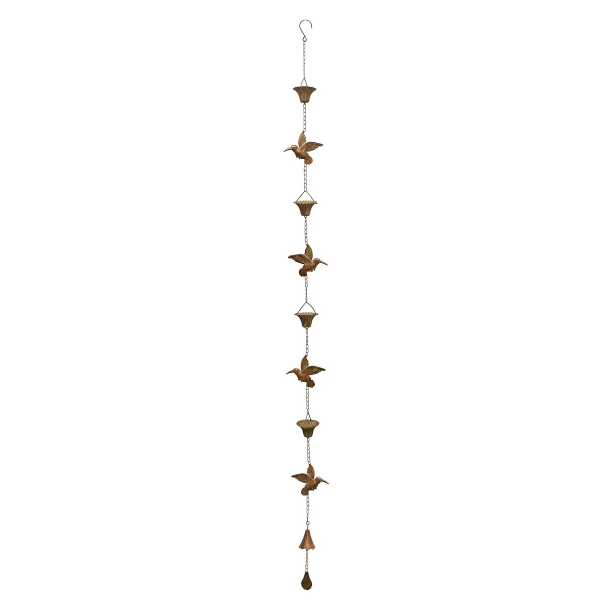 Melrose Home Decorative Hummingbird Rain Chain, 69"L Iron, Copper ...