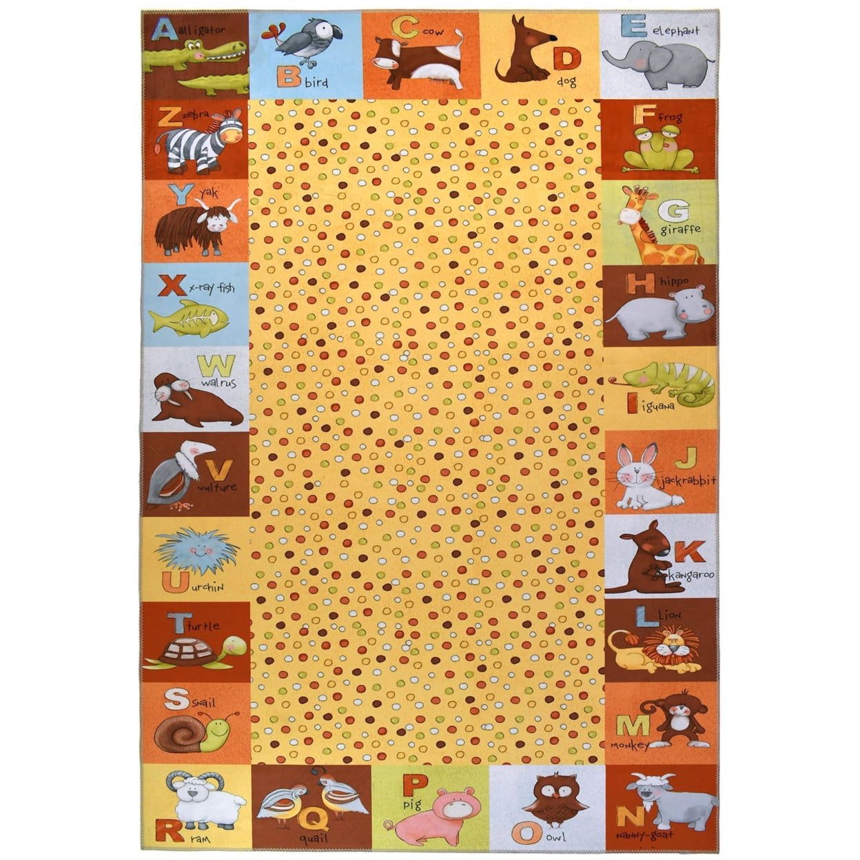 Home Decorative Indoor Accent Rug Alphabet Animals - 5' X 7' - Walmart.com