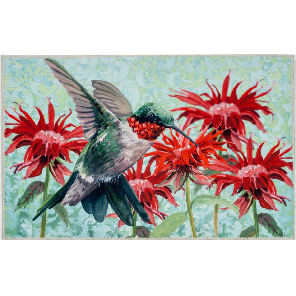 Home Decorative Indoor Outdoor Accent Rug Hummingbird In Scarlet ...